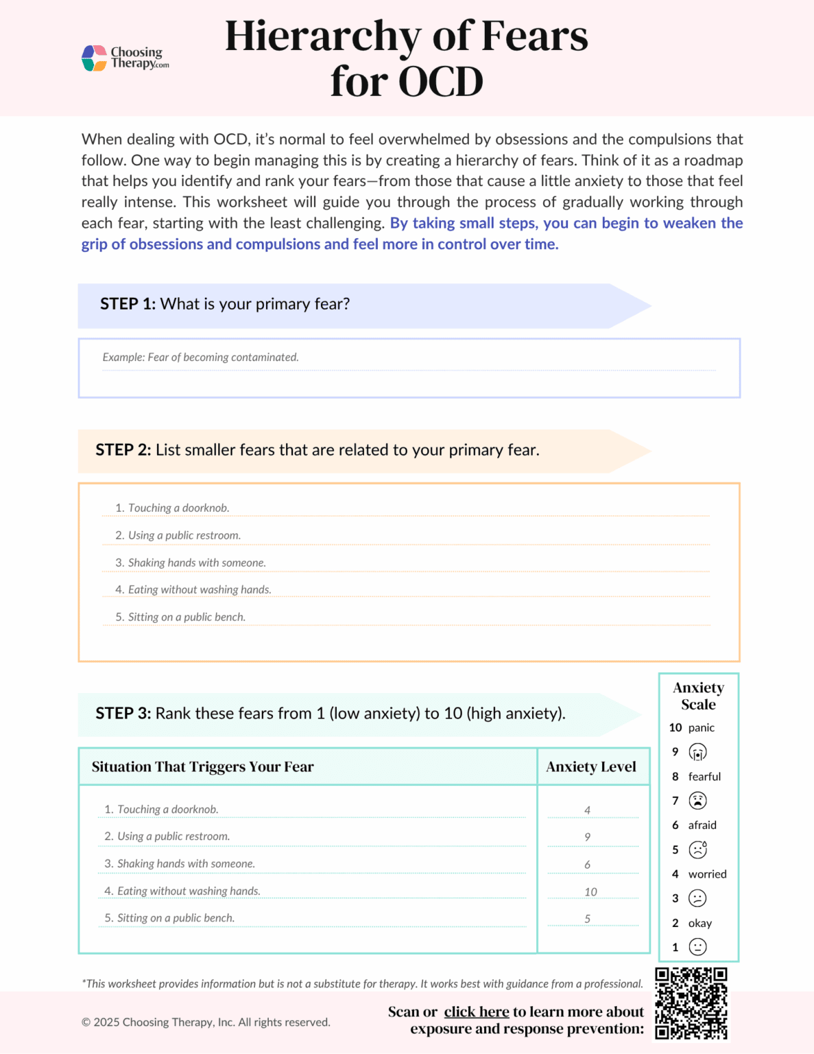 Free OCD Worksheets (Printable PDFs) | ChoosingTherapy.com