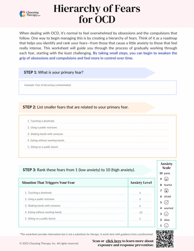 Free OCD Worksheets (Printable PDFs) | ChoosingTherapy.com