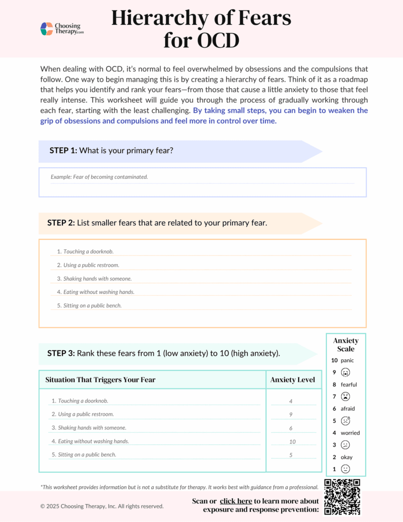 Free OCD Worksheets (Printable PDFs) | ChoosingTherapy.com