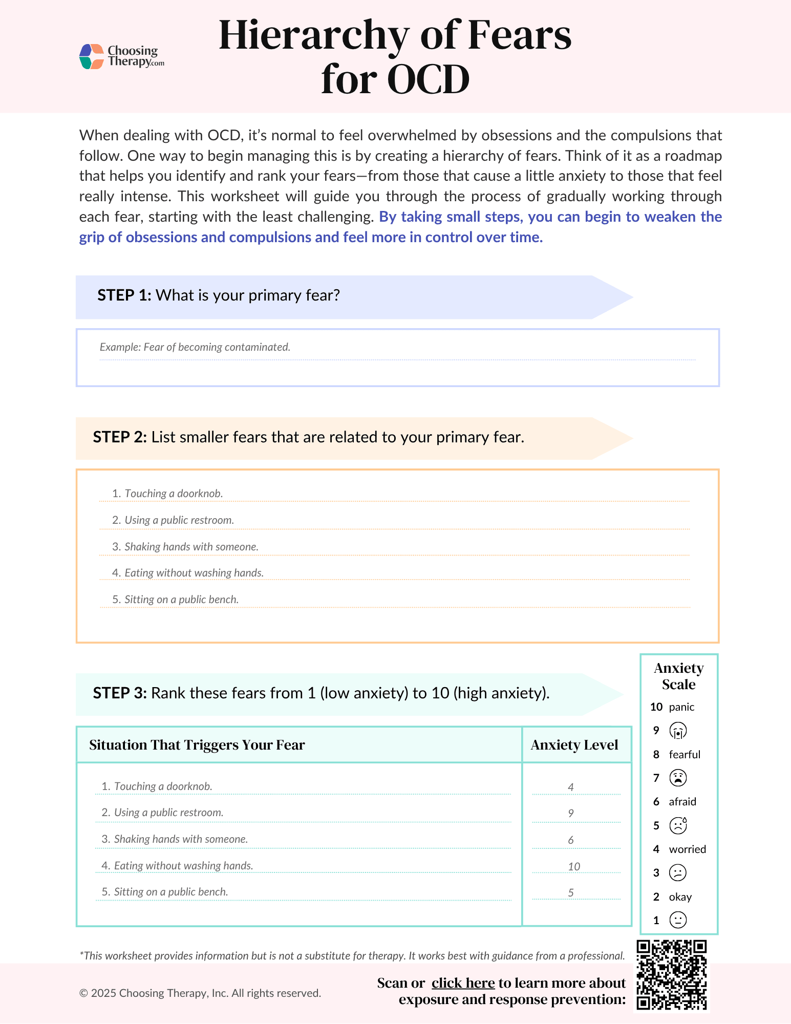 Free OCD Worksheets (Printable PDFs) | ChoosingTherapy.com