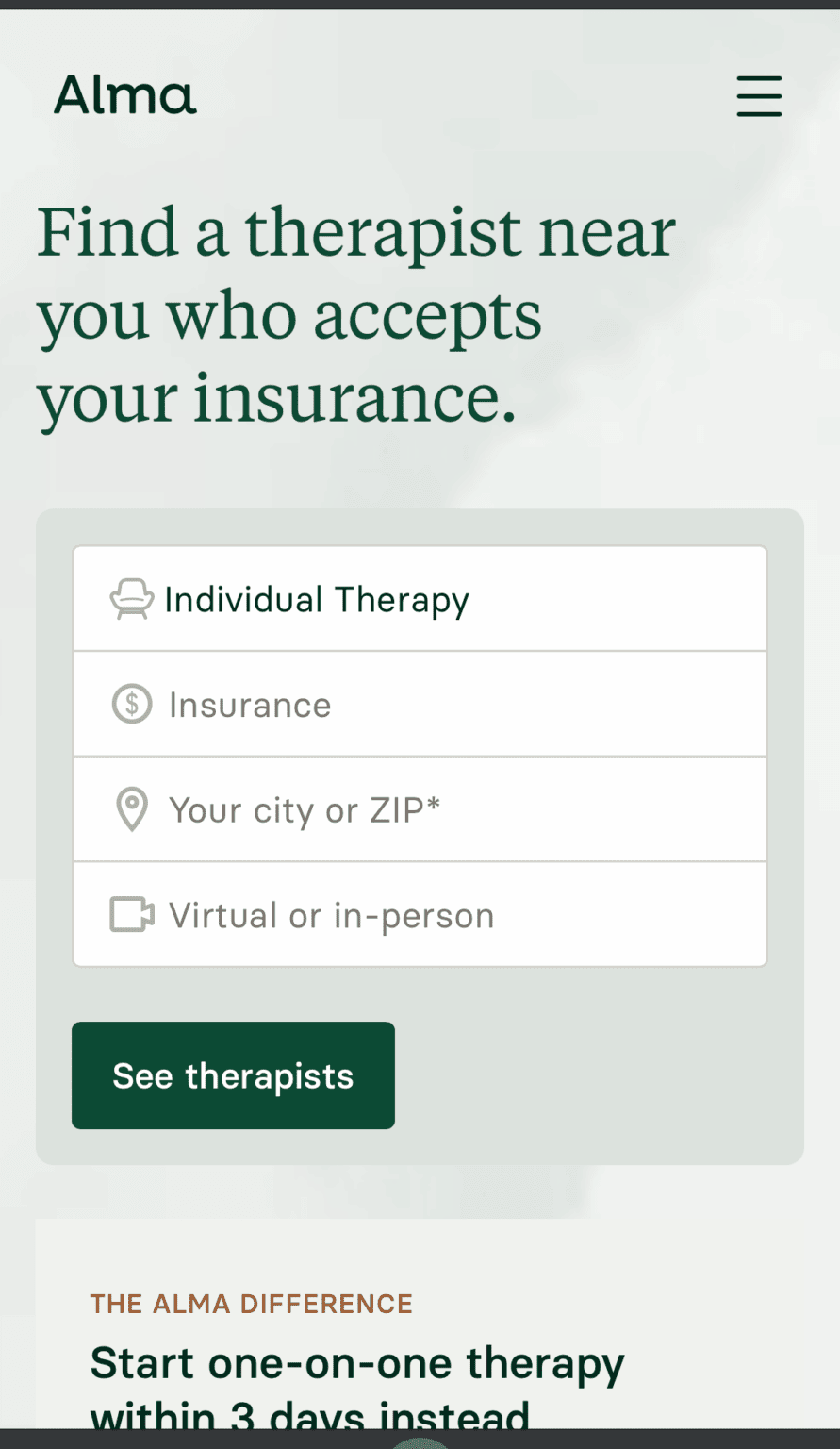 I Used Alma to Find a Therapist - Here's How It Went