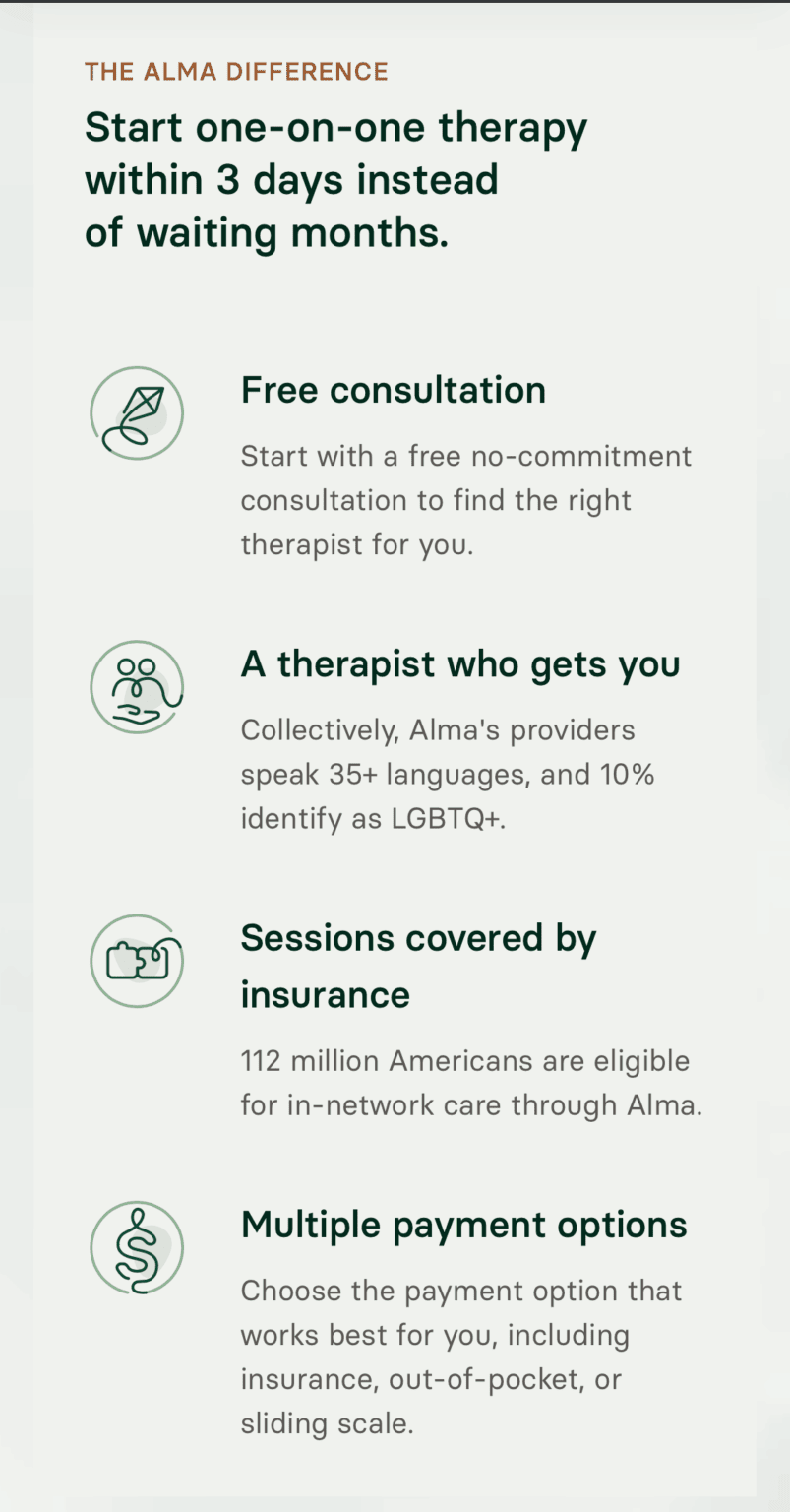 I Used Alma to Find a Therapist - Here's How It Went