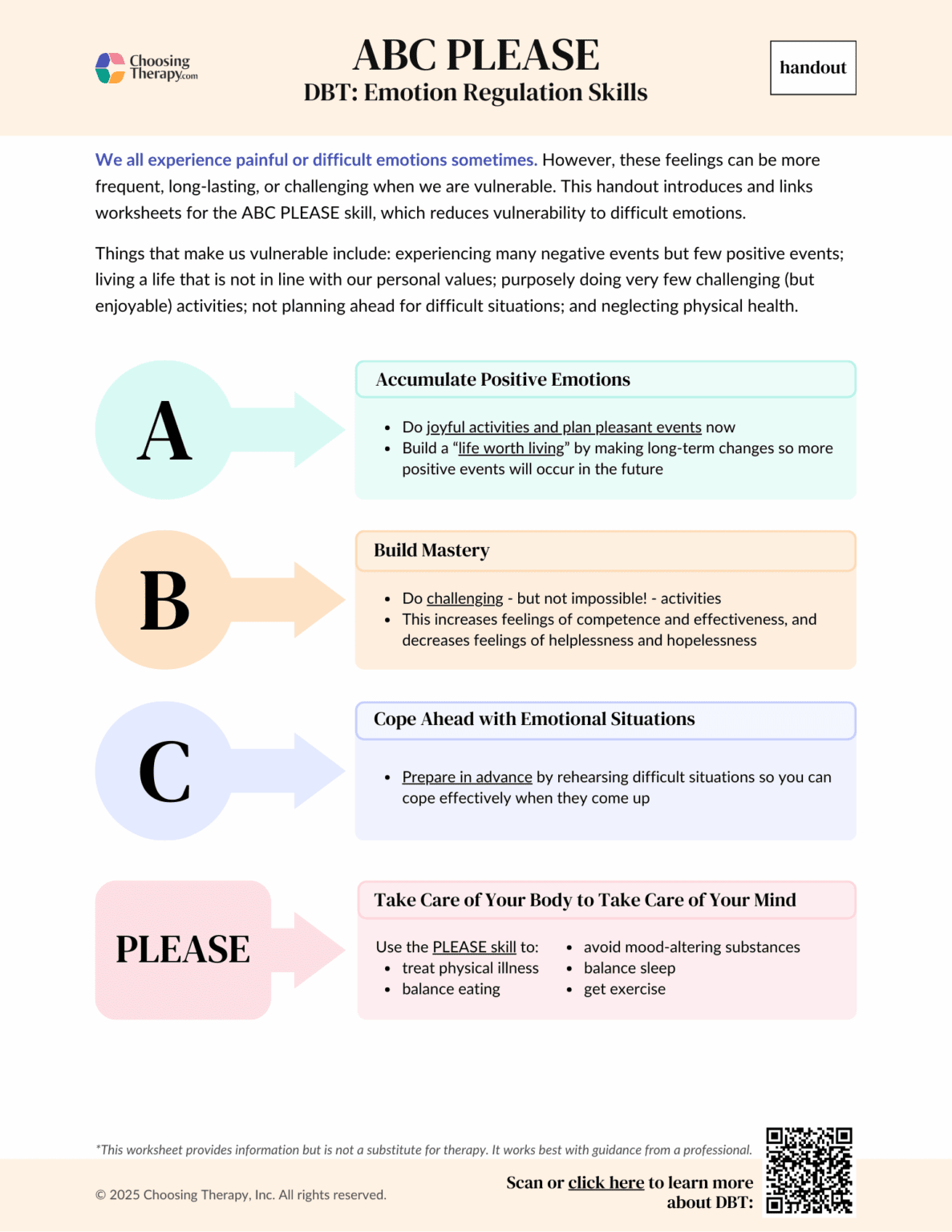 ABC PLEASE Handout (Printable PDF) | ChoosingTherapy.com