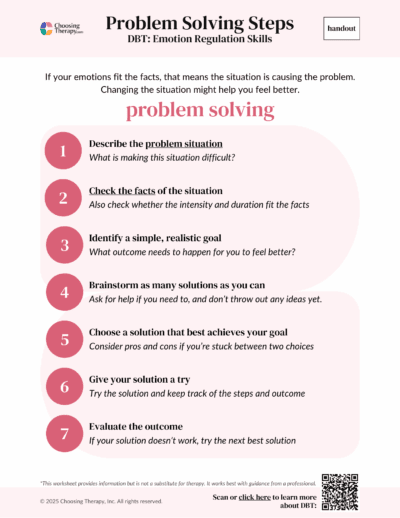 DBT Problem Solving Worksheet (Free Printable PDF) | ChoosingTherapy.com