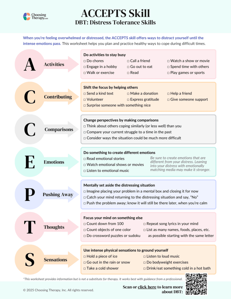 ACCEPTS Skill DBT Worksheet (Free PDF Download) | ChoosingTherapy.com