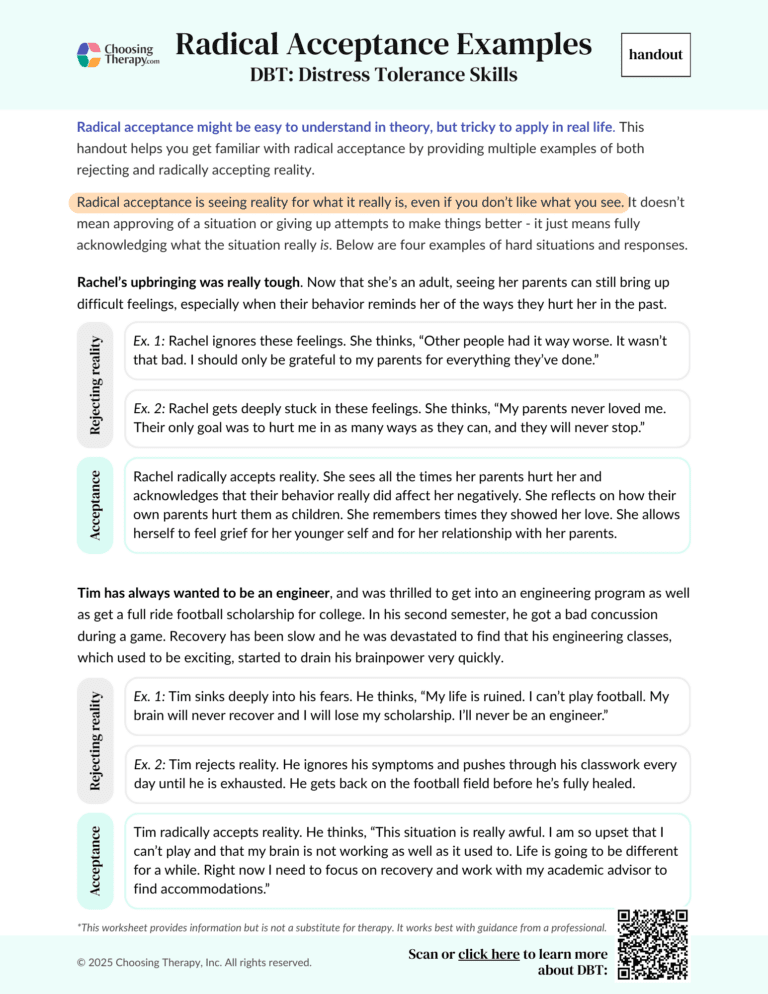Radical Acceptance Examples (Free PDF Download) | ChoosingTherapy.com