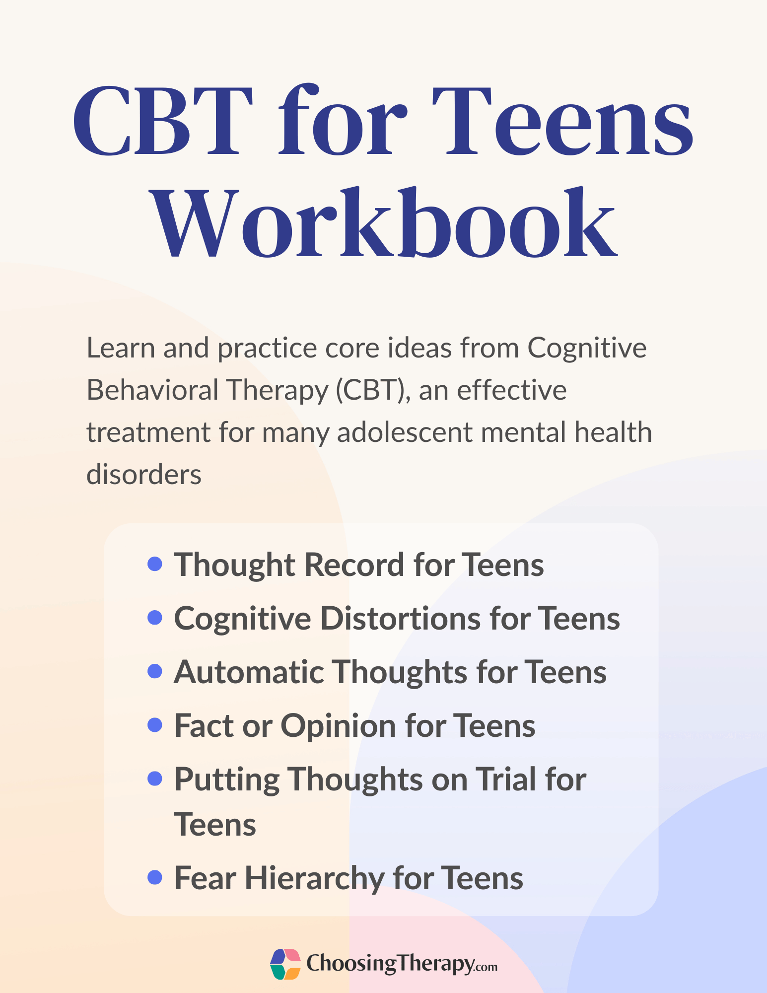 CBT Workbook for Teens (Free PDF Download) | ChoosingTherapy.com